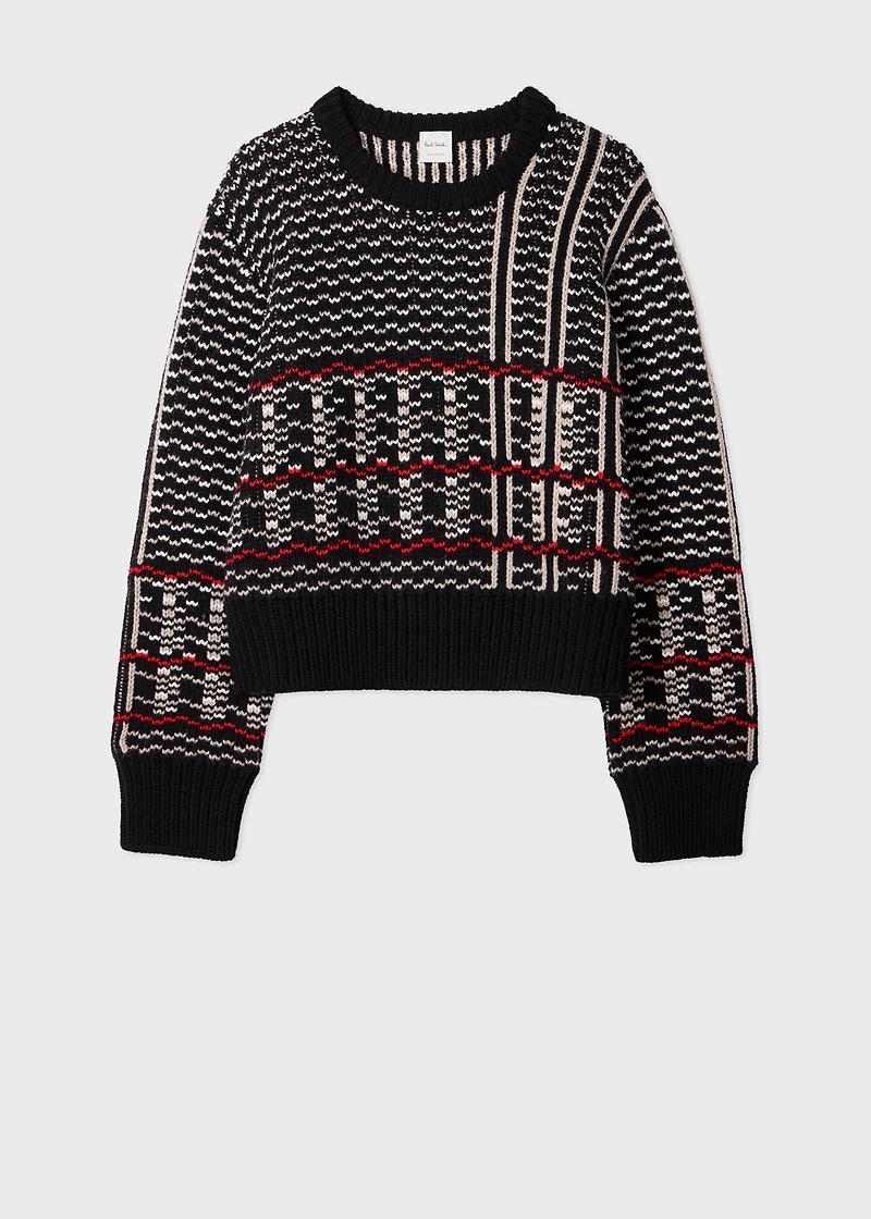 Paul Smith Women's Oversized Check Merino Wool Knit Sweater | King's Cross