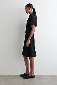 Cos PONY HAIR-EFFECT LEATHER MIDI SKIRT | King's Cross