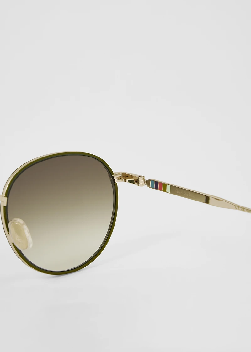 Paul Smith Gold and Green 'Mabley' Sunglasses | King's Cross