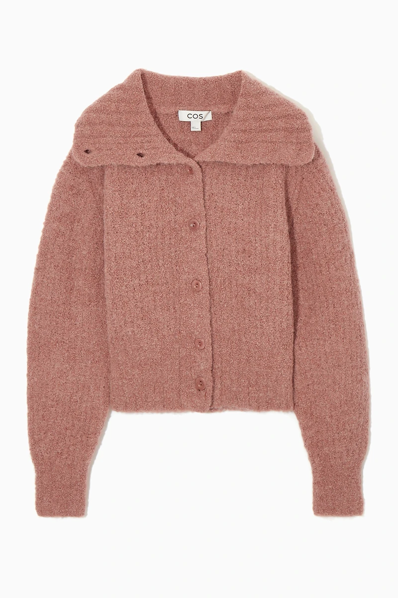 Cos SPREAD-COLLAR TEXTURED ALPACA-BLEND CARDIGAN | King's Cross