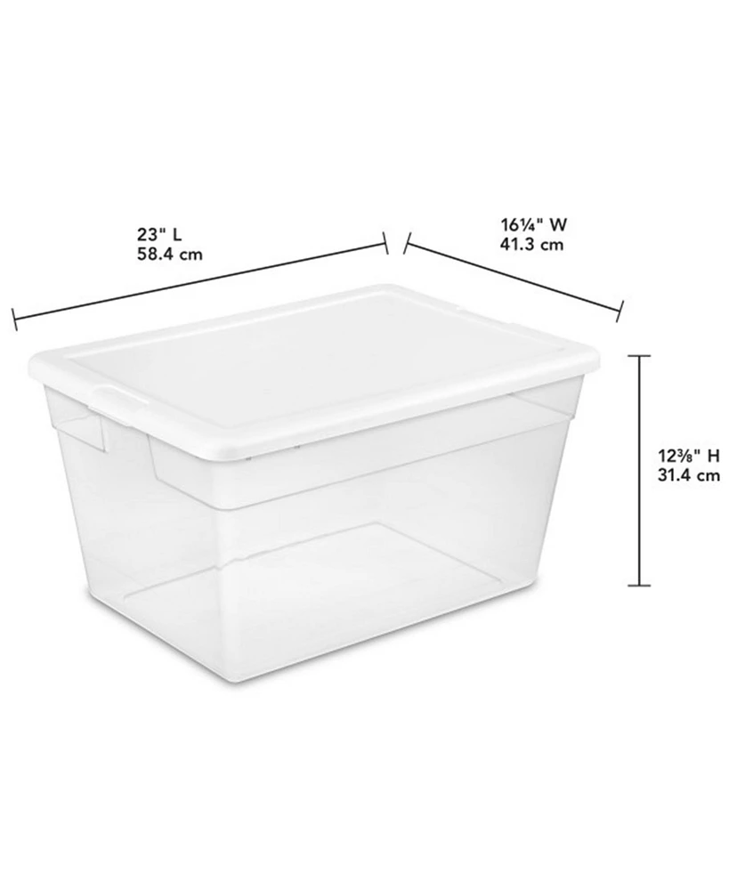 Sterilite 56 Quart Clear Plastic Storage Container Box and Latching Lid ...