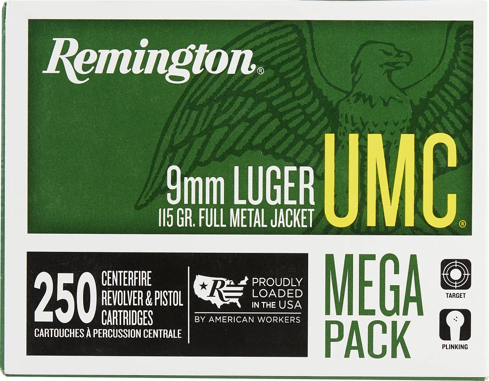 Remington UMC 9mm Luger 115-Grain Full Metal Jacket Centerfire Handgun ...