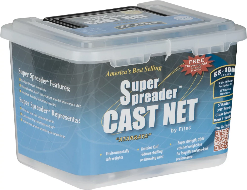 Academy Sports + Outdoors Fitec SS-1000 Super Spreader™ 5' Cast Net ...