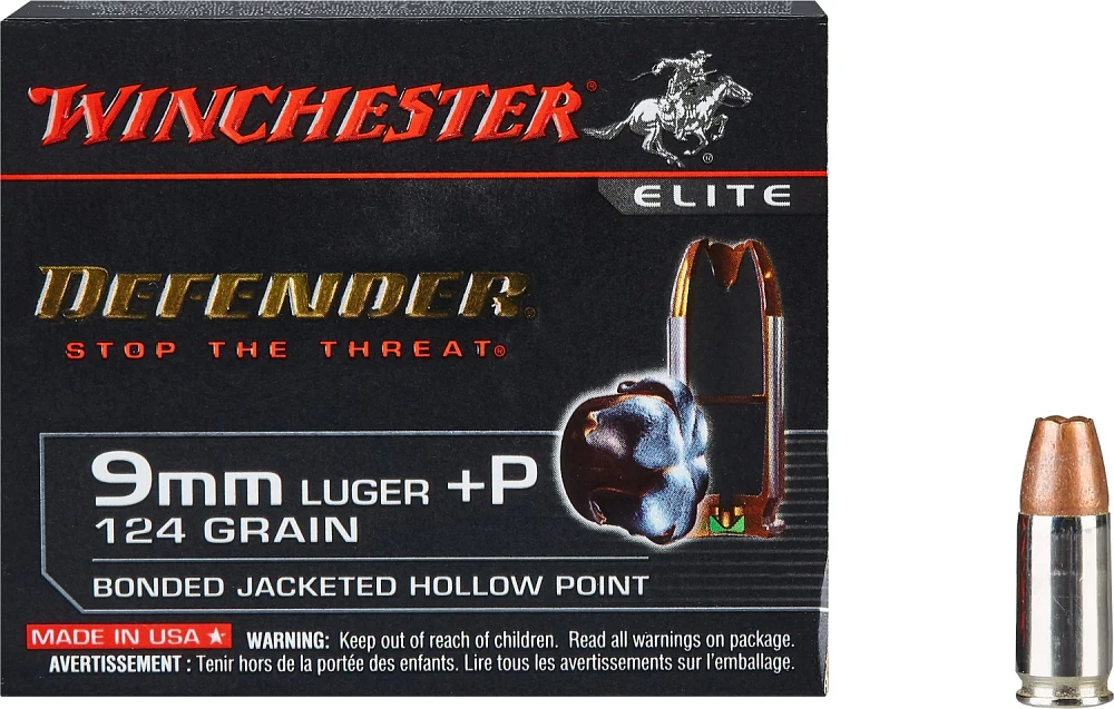 Winchester Bonded PDX1 9mm Luger +P 124-Grain Handgun Ammunition - 20 ...
