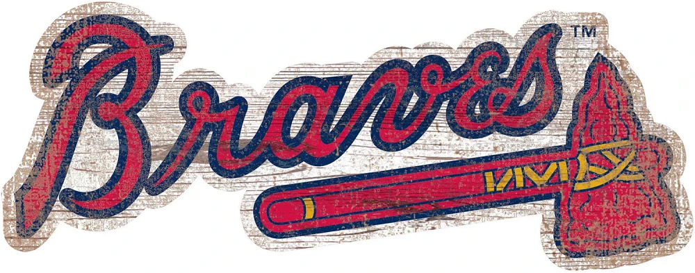 Fan Creations Atlanta Braves Distressed Logo Cutout Sign | Hamilton Place