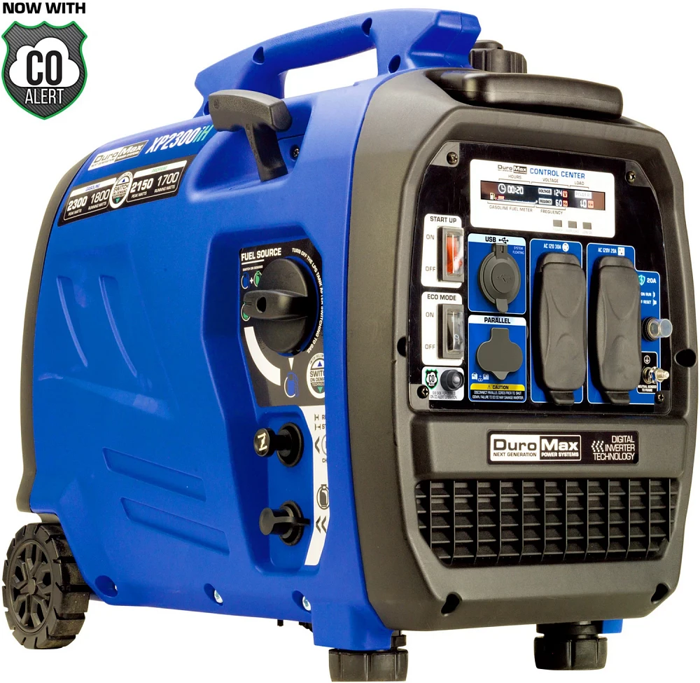 DuroMax 2,300 W 80cc Dual Fuel Digital Inverter Hybrid Portable ...