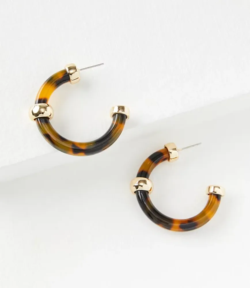 LOFT Tortoiseshell Print Hoop Earrings | Hamilton Place