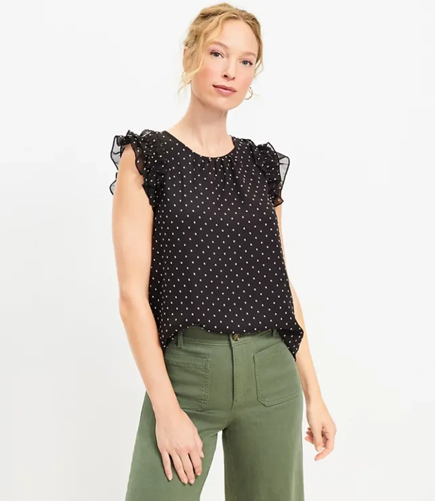 LOFT Clip Ruffle Sleeve Top | Hamilton Place