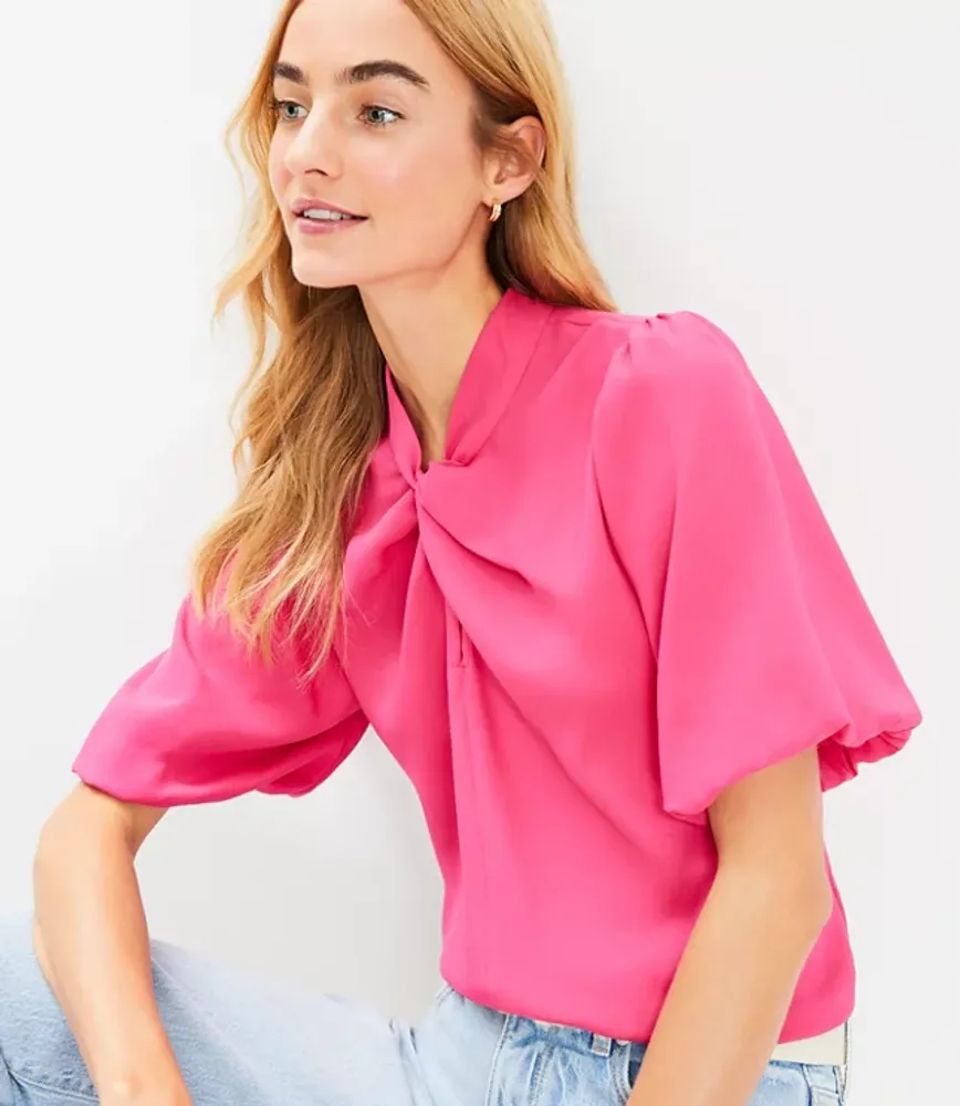 Loft Petite Twist Bubble Sleeve Blouse | Mall of America®