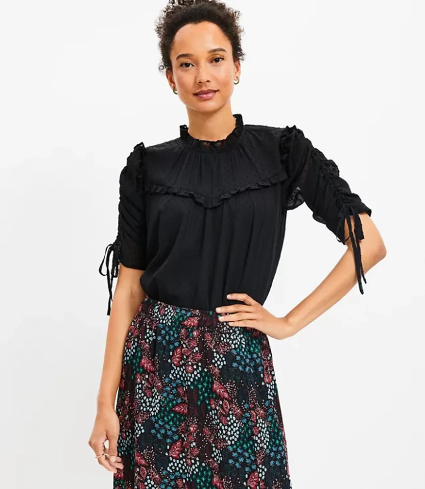 Loft Petite Clip Ruffle Tie Sleeve Top | Hamilton Place