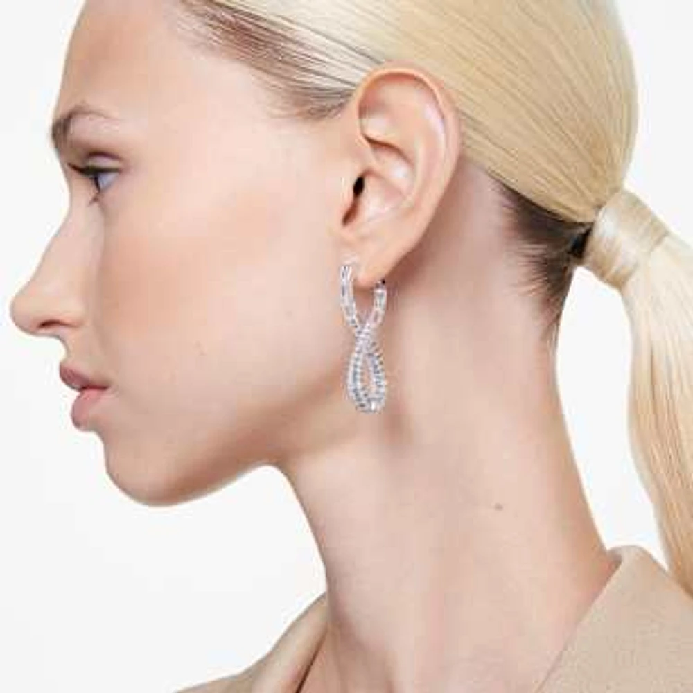 Swarovski Hyperbola drop earrings, Infinity, White, Rhodium Swarovski Hyperbola drop earrings, Infinity, White, Rhodium