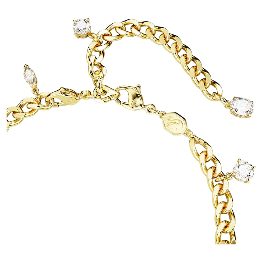 Swarovski Dextera bracelet and anklet, Mixed cuts, White, Gold-tone ...
