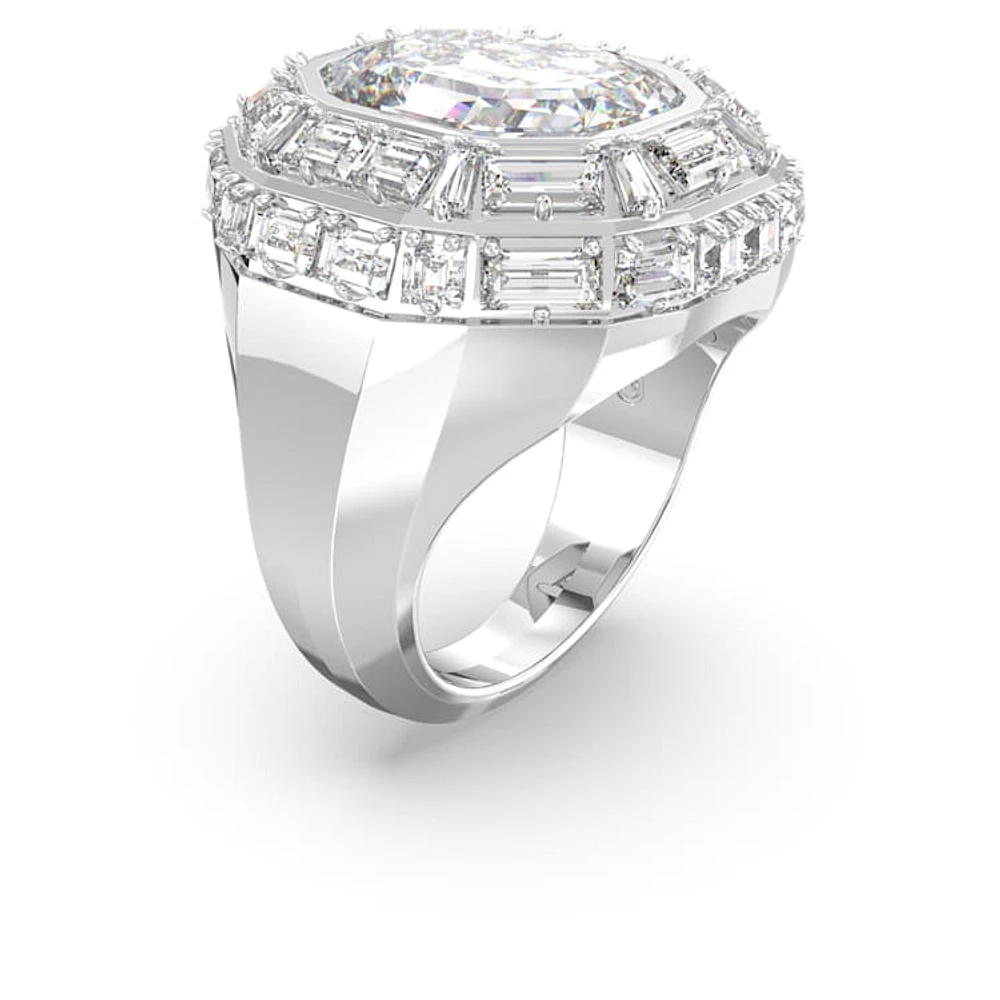 Swarovski Mesmera cocktail ring, Octagon cut, White, Rhodium plated by ...