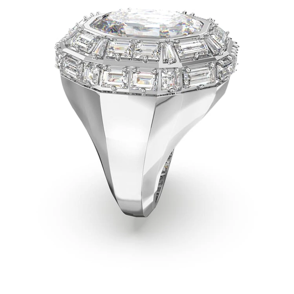 Swarovski Mesmera cocktail ring, Octagon cut, White, Rhodium plated by ...