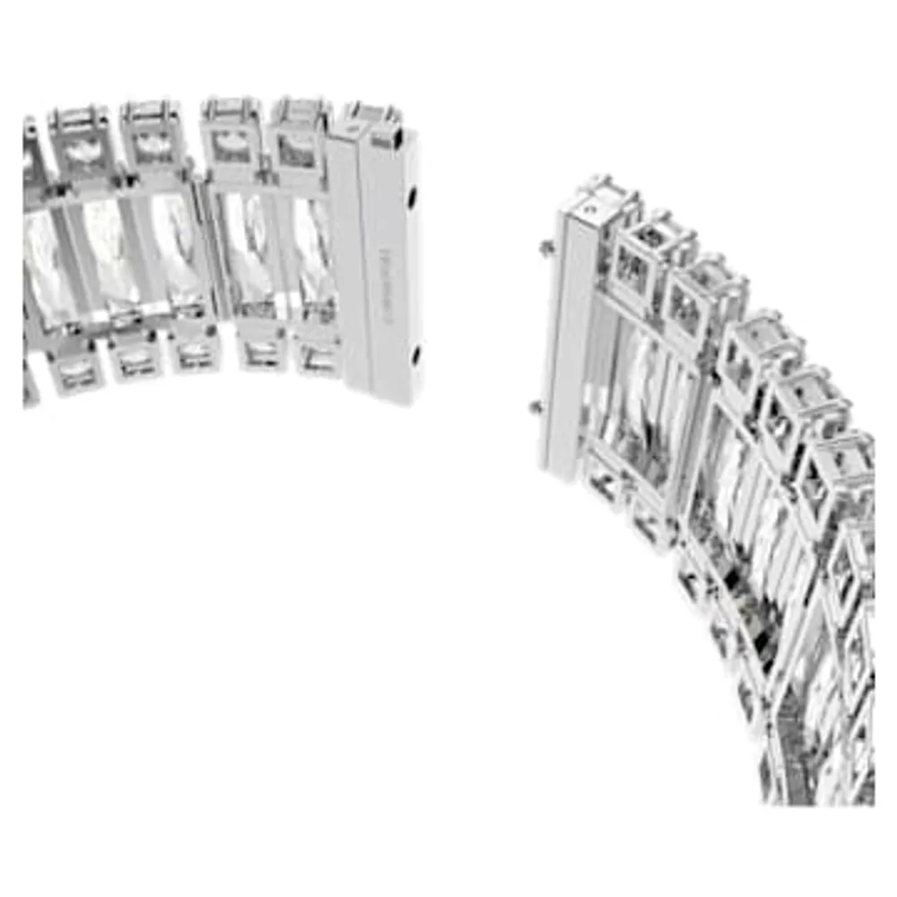 Swarovski Hyperbola choker, Rectangular cut, White, Rhodium plated by ...