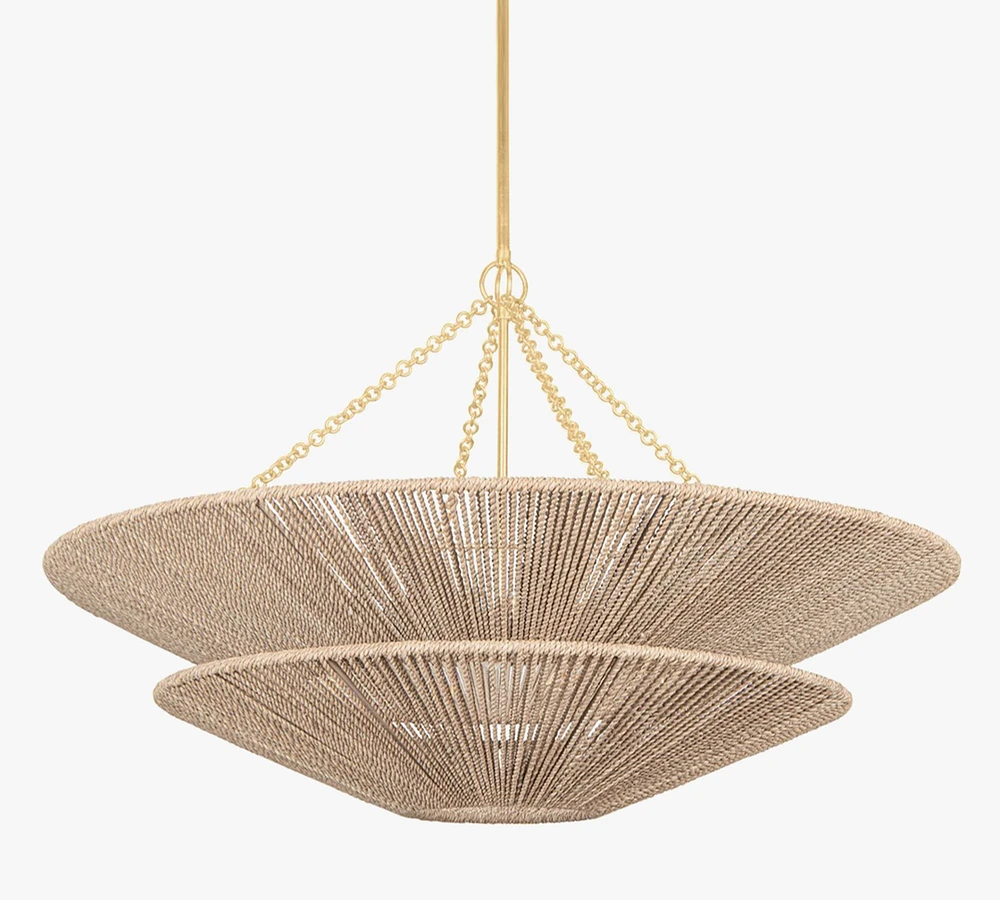 Pottery Barn Thea Natural Abaca Rope Chandelier (40") | The Summit at ...