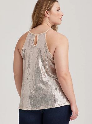 TORRID Plus - Halter Tank Sequin Gold Torrid | Mall of America®
