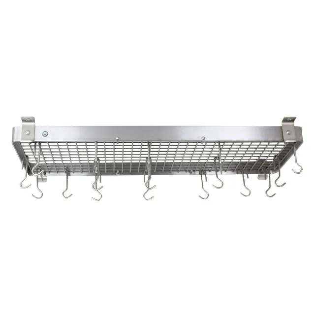 Enclume Flush Mount Rectangular Ceiling Pot Rack Hammered Steel ...