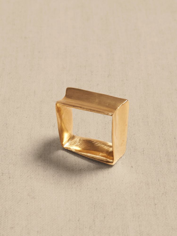 Banana Republic Modern Square Ring Brass | Aureus + Argent | Mall of ...