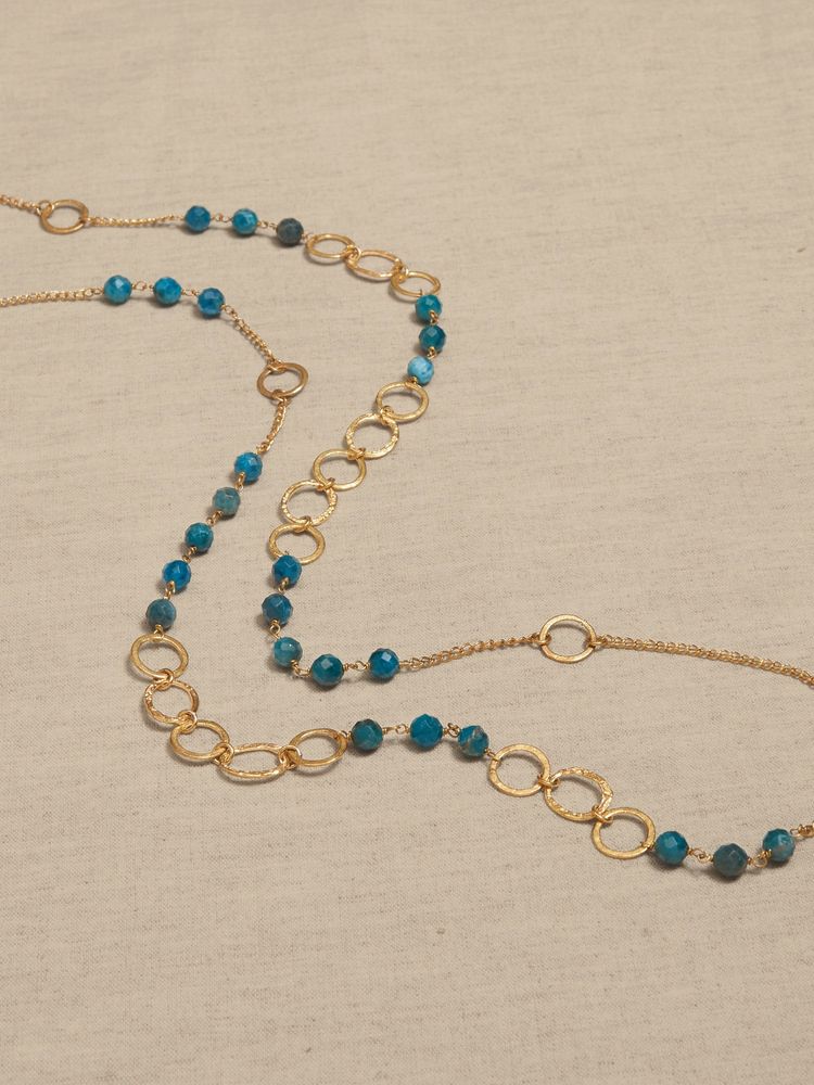 Banana Republic Blue Apatite & Chain Long Necklace | Aureus + Argent ...
