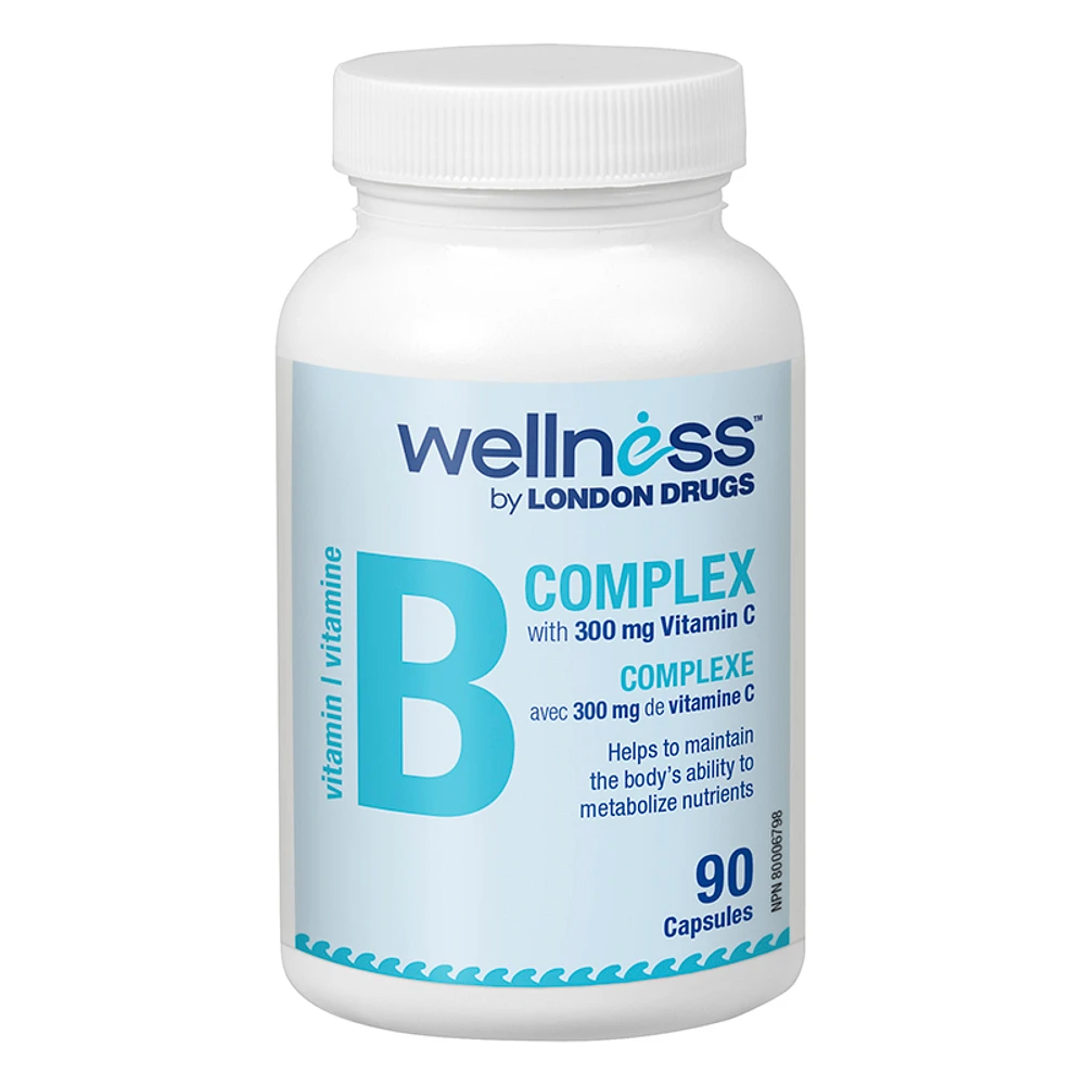 Wellness by London Drugs Vitamin B Complex with 300mg Vitamin C - 90s ...