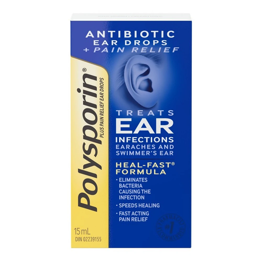 Polysporin Plus Pain Relief Ear Drops - 15ml | Coquitlam Centre