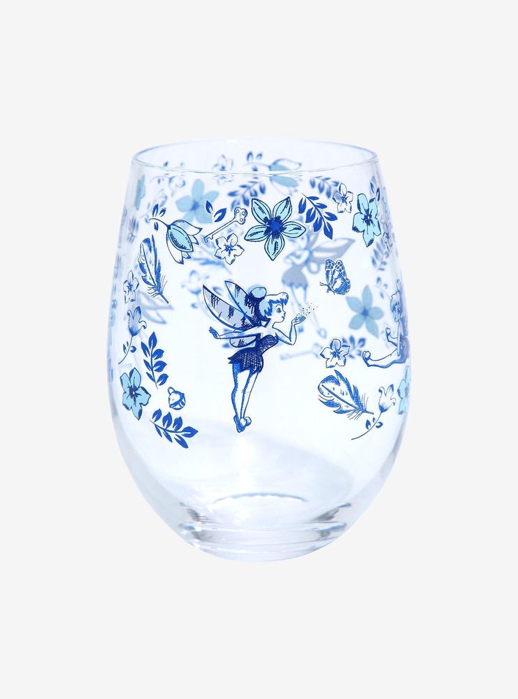 Peter Pan Disney Peter Pan Tinker Bell Floral Pose Wine Glass | Mall of ...