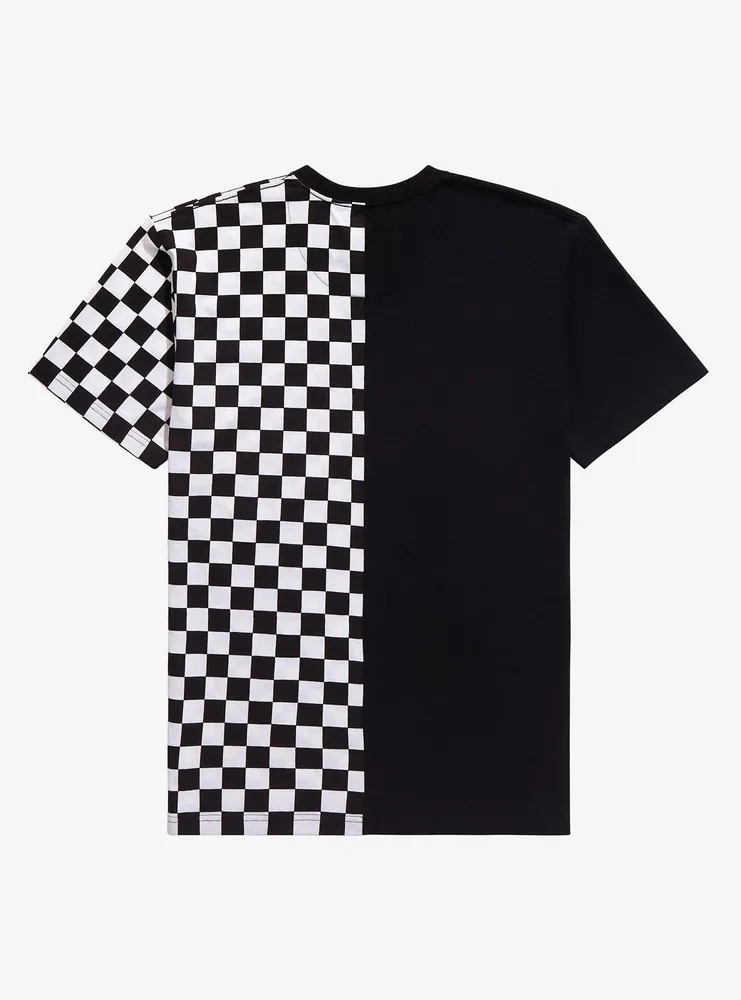 Hot Topic Black & White Checkered Split T-Shirt | Mall of America®