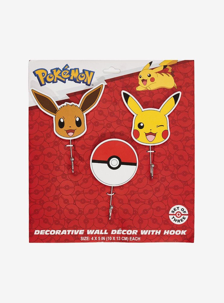 Pokemon Pokémon Pikachu Eevee & Poké Ball Wall Hook Set | Mall of America®