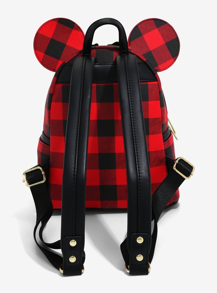 Boxlunch Loungefly Disney Minnie Mouse Plaid Holiday Mini Backpack ...