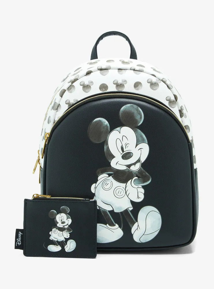 Hot Topic Loungefly Disney Mickey Mouse Black & White Icon Cardholder ...