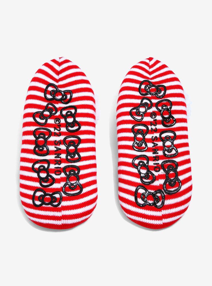 Boxlunch Sanrio Hello Kitty Striped Fleece Slipper Socks - BoxLunch ...