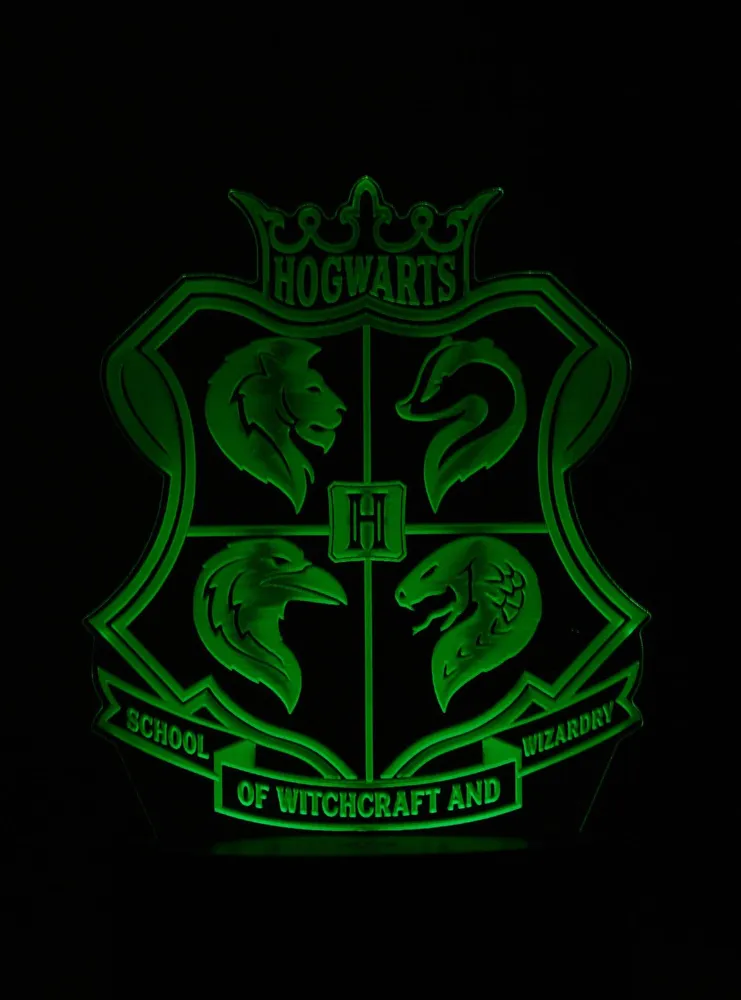 Boxlunch Harry Potter Hogwarts Crest Color-Changing LED Acrylic Light ...