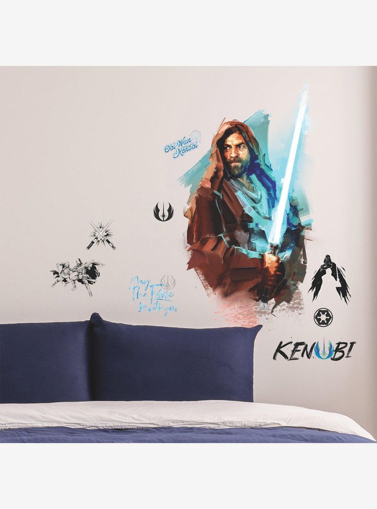Star Wars Obi Wan Kenobi Painted Peel & Stick Giant Wall Decals at Mall ...