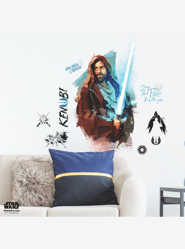 Star Wars Obi Wan Kenobi Painted Peel & Stick Giant Wall Decals at Mall ...