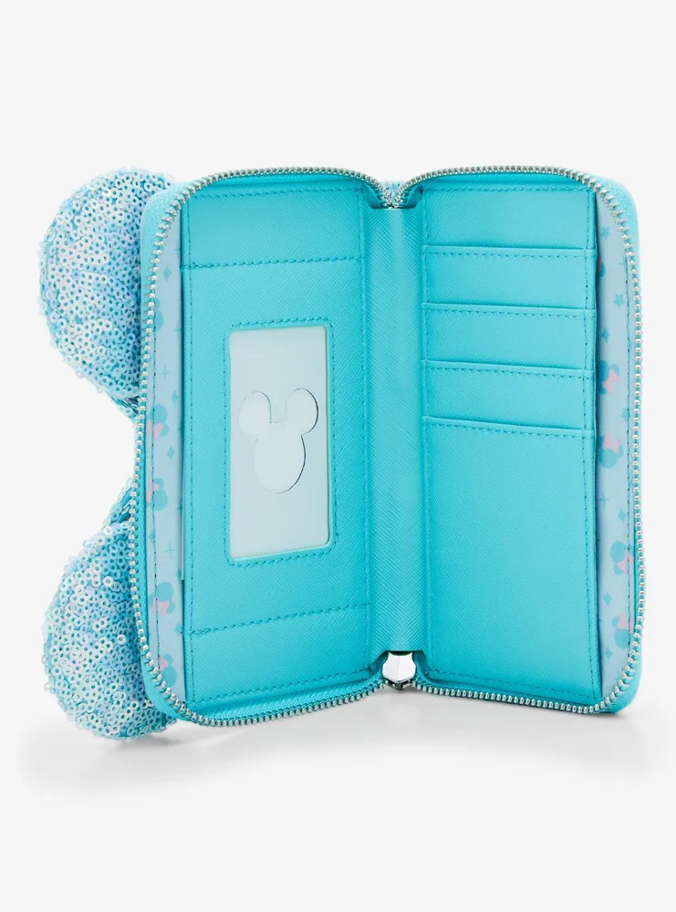 Boxlunch Loungefly Disney Minnie Mouse Sequin Bow Small Zip wallet ...