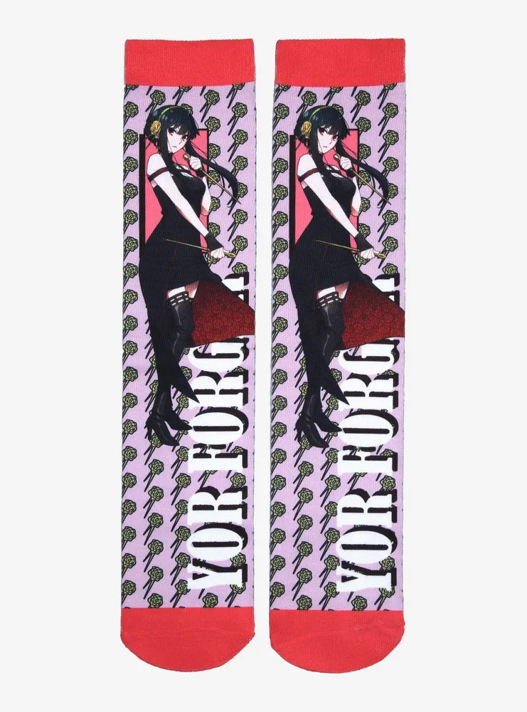 Boxlunch Spy x Family Yor Forger Character Crew Socks - BoxLunch ...