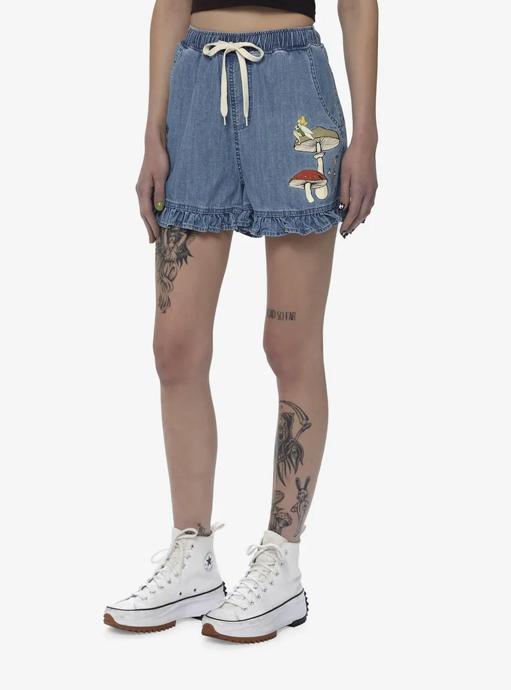 Hot Topic Disney Peter Pan Tinker Bell Denim Ruffle Shorts | Bramalea ...