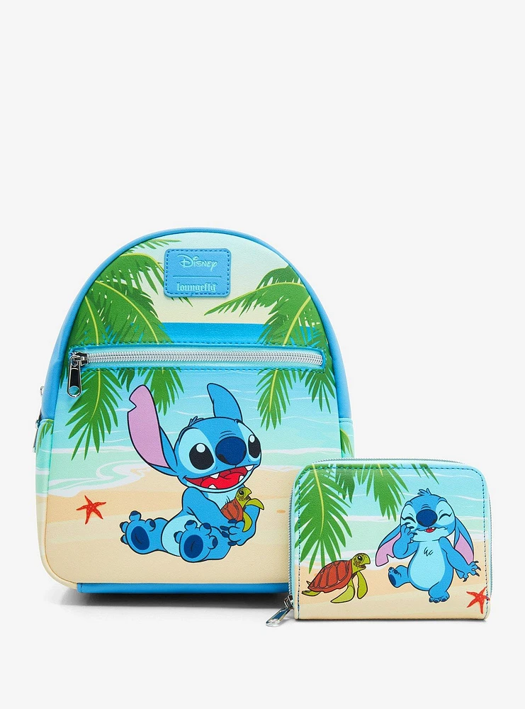 Hot Topic Loungefly Disney Lilo & Stitch Turtle Beach Mini Zipper ...