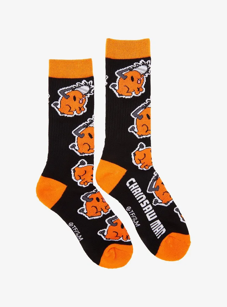 Chainsaw Man Pochita Allover Print Crew Socks - BoxLunch Exclusive at ...