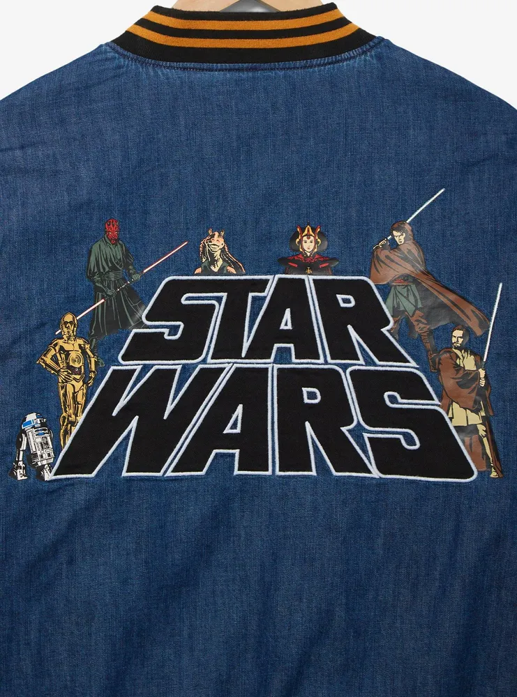 Star Wars Logo Denim Varsity Jacket - BoxLunch Exclusive at Mall of ...