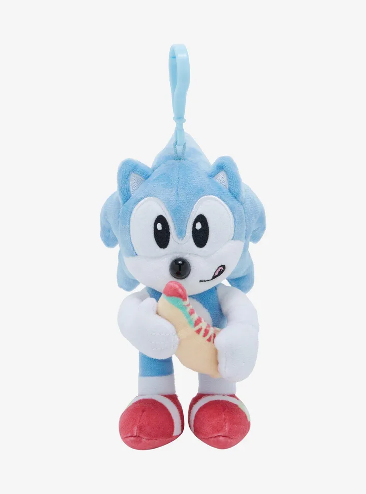 Sonic the Hedgehog Sonic with Chili Dog Plush Keychain - BoxLunch ...
