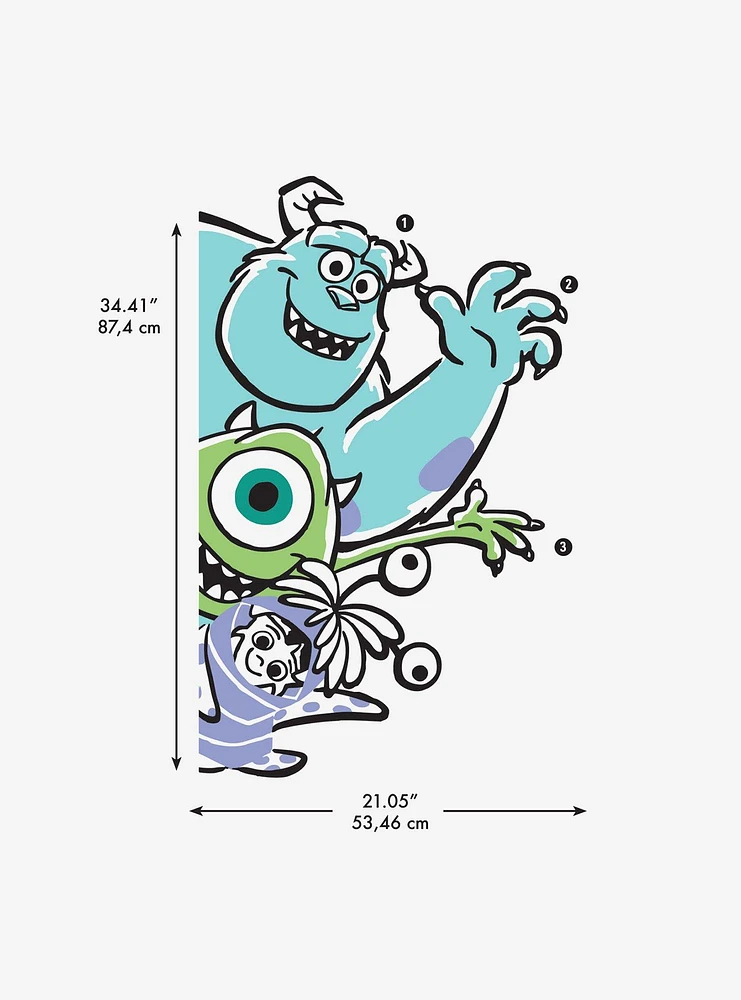 Hot Topic Disney Pixar Monsters Inc. Peel And Stick Giant Wall Decals ...