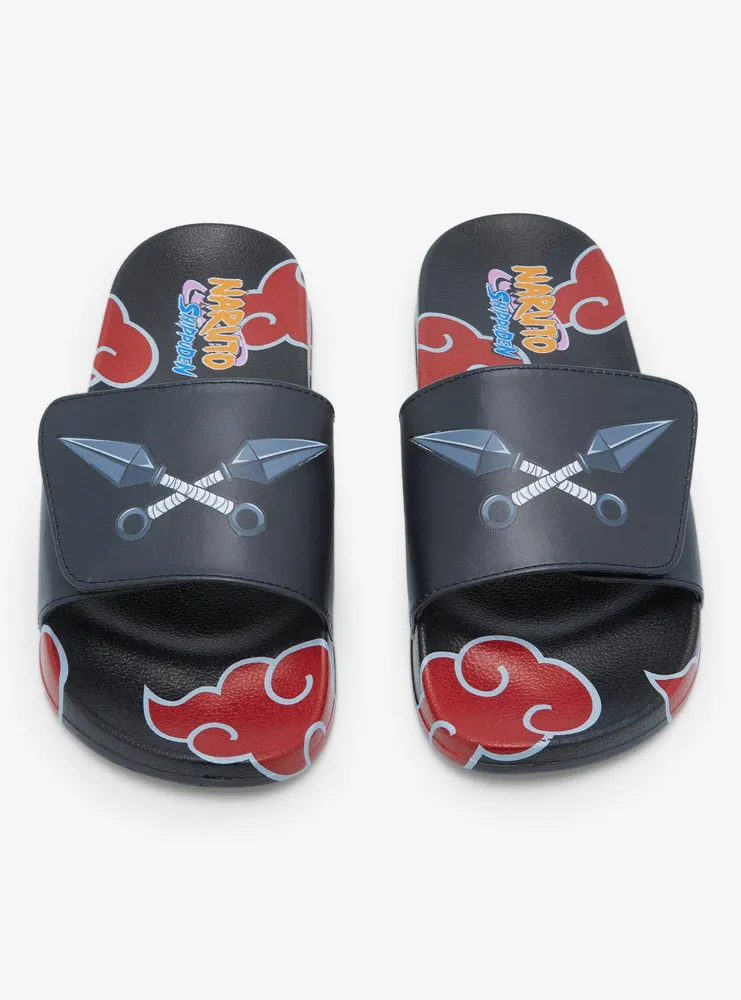 Boxlunch Naruto Shippuden Akatsuki Clouds Slide Sandals - BoxLunch ...