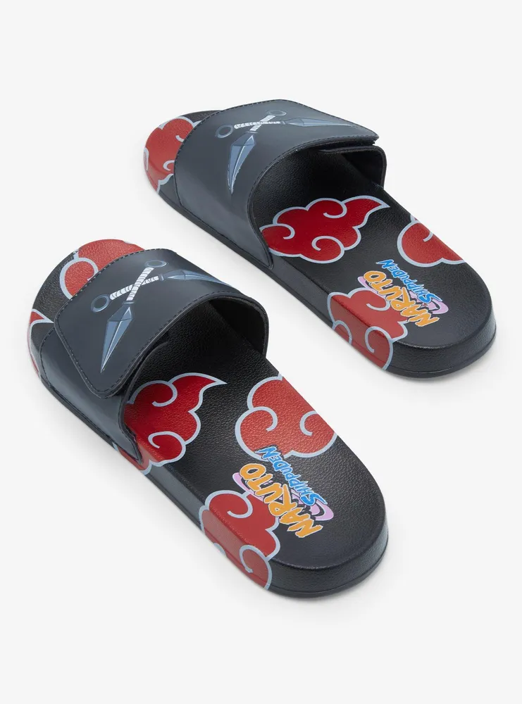Boxlunch Naruto Shippuden Akatsuki Clouds Slide Sandals - BoxLunch ...