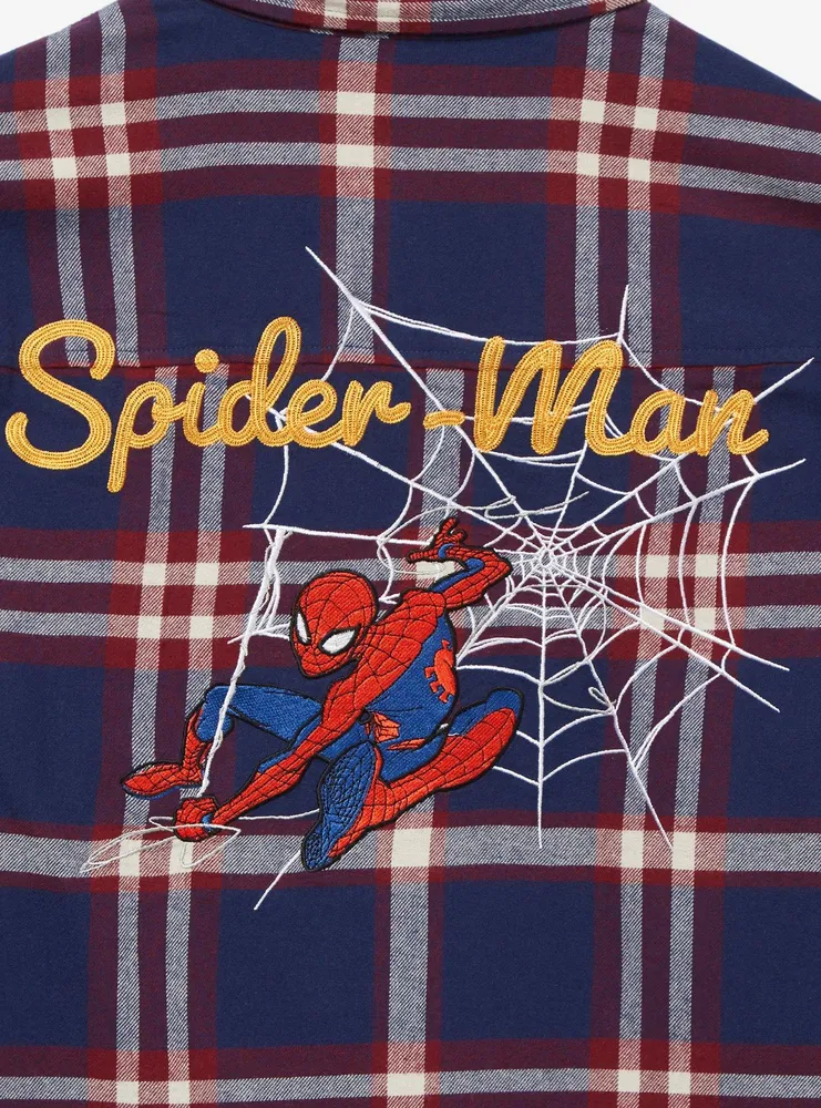 Boxlunch Marvel Spider-Man Web Flannel - BoxLunch Exclusive | Mall of ...