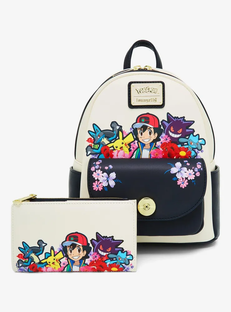 Pokemon Loungefly Pokémon Ash & Pokémon Floral Wallet - BoxLunch ...
