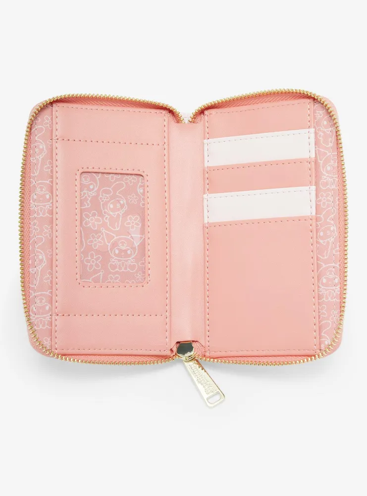 Anime Merch Loungefly Sanrio Kuromi & My Melody Floral Zip Wallet ...