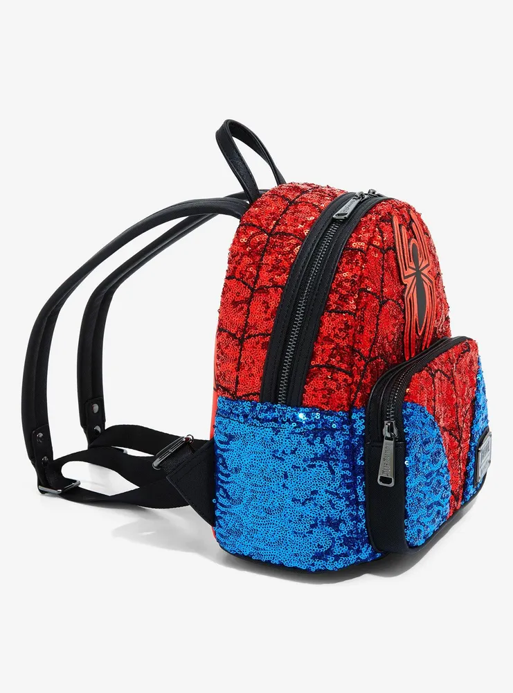 Boxlunch Loungefly Marvel Spider-Man Sequin Figural Mini Backpack ...