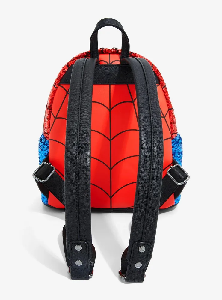 Boxlunch Loungefly Marvel Spider-Man Sequin Figural Mini Backpack ...